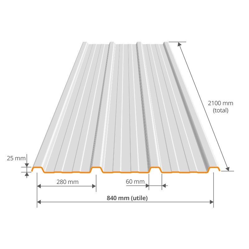 Tôle bac acier prélaquée multiusage 2100x840 mm ELDA® | Yousteel